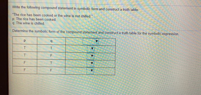 Solved Write the following compound statement in symbolic | Chegg.com