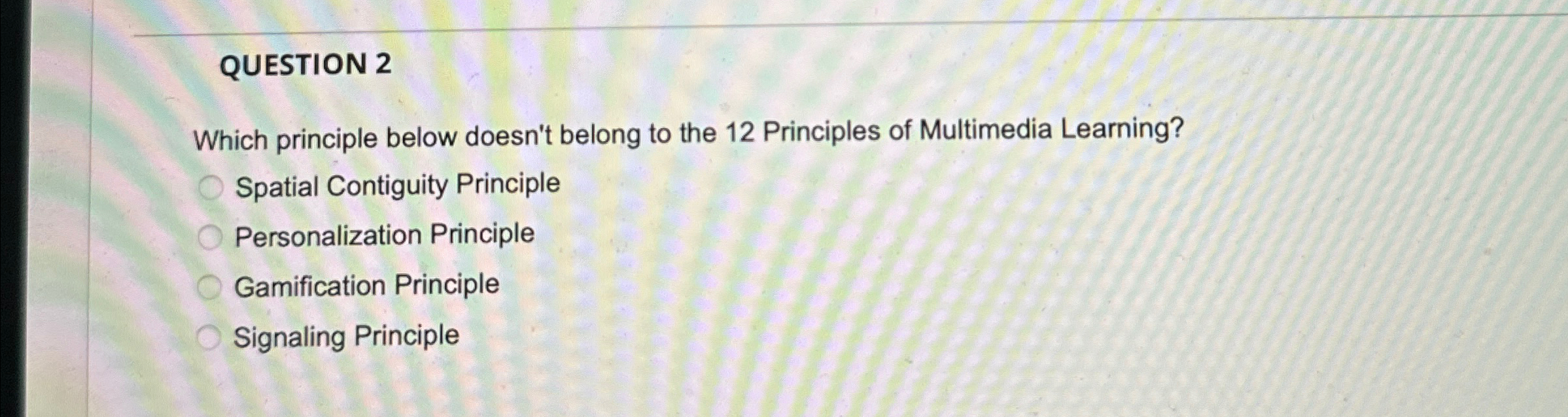 Solved QUESTION 2Which principle below doesn't belong to the | Chegg.com