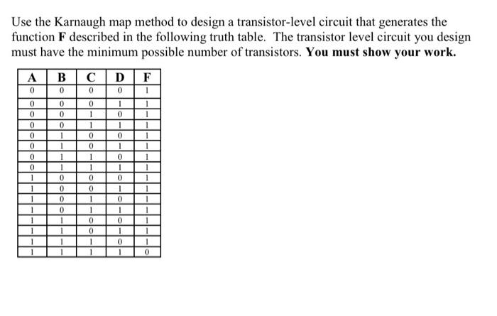 Solved Use the Karnaugh map method to design a | Chegg.com
