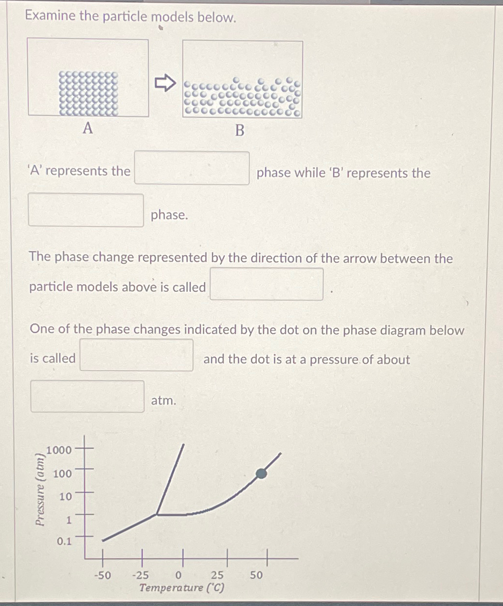 Solved Examine the particle models below.' A ' ﻿represents | Chegg.com