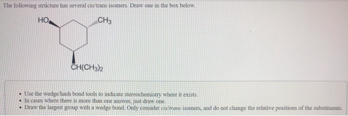 Solved The following structure has several cis/trans | Chegg.com
