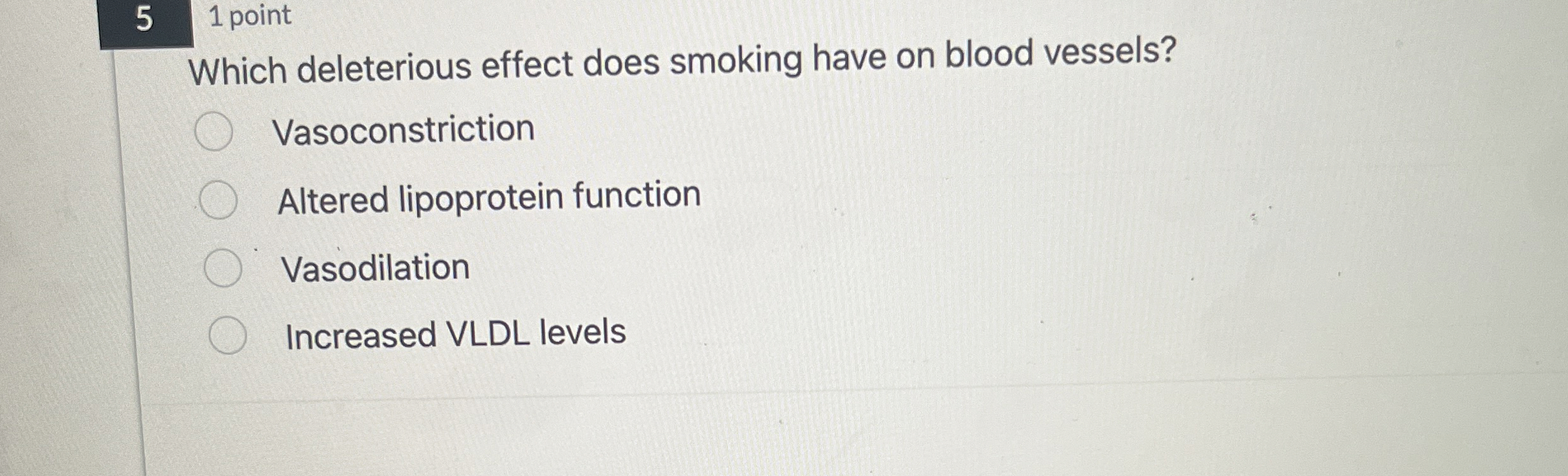 Solved 51 ﻿pointWhich deleterious effect does smoking have | Chegg.com