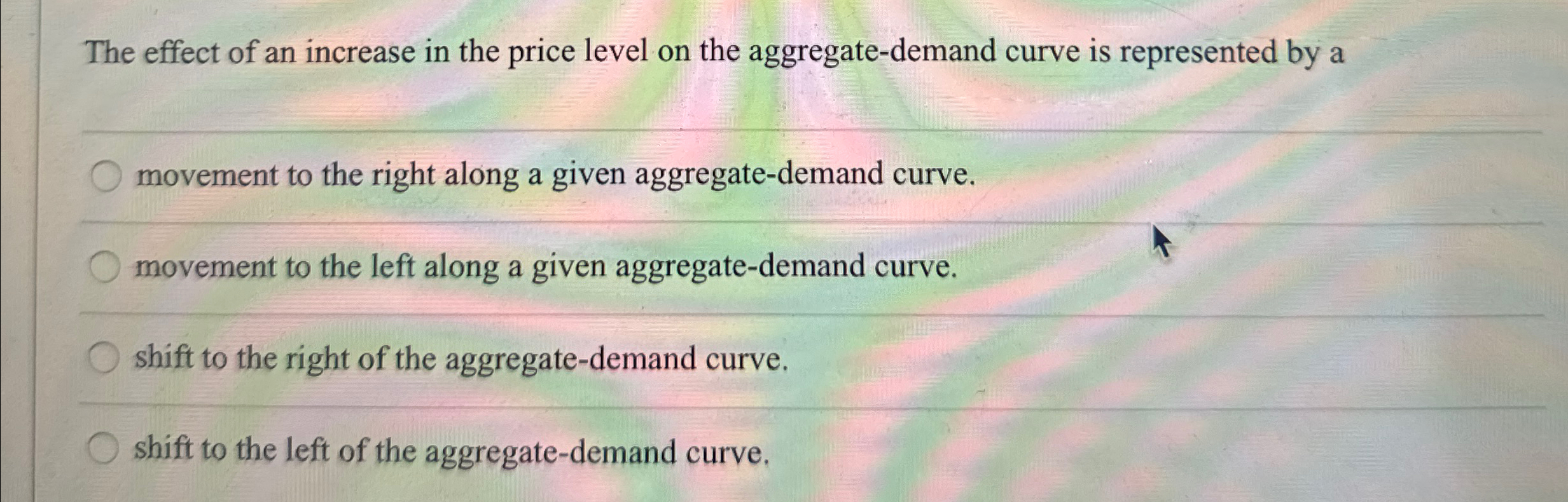 Solved The effect of an increase in the price level on the | Chegg.com