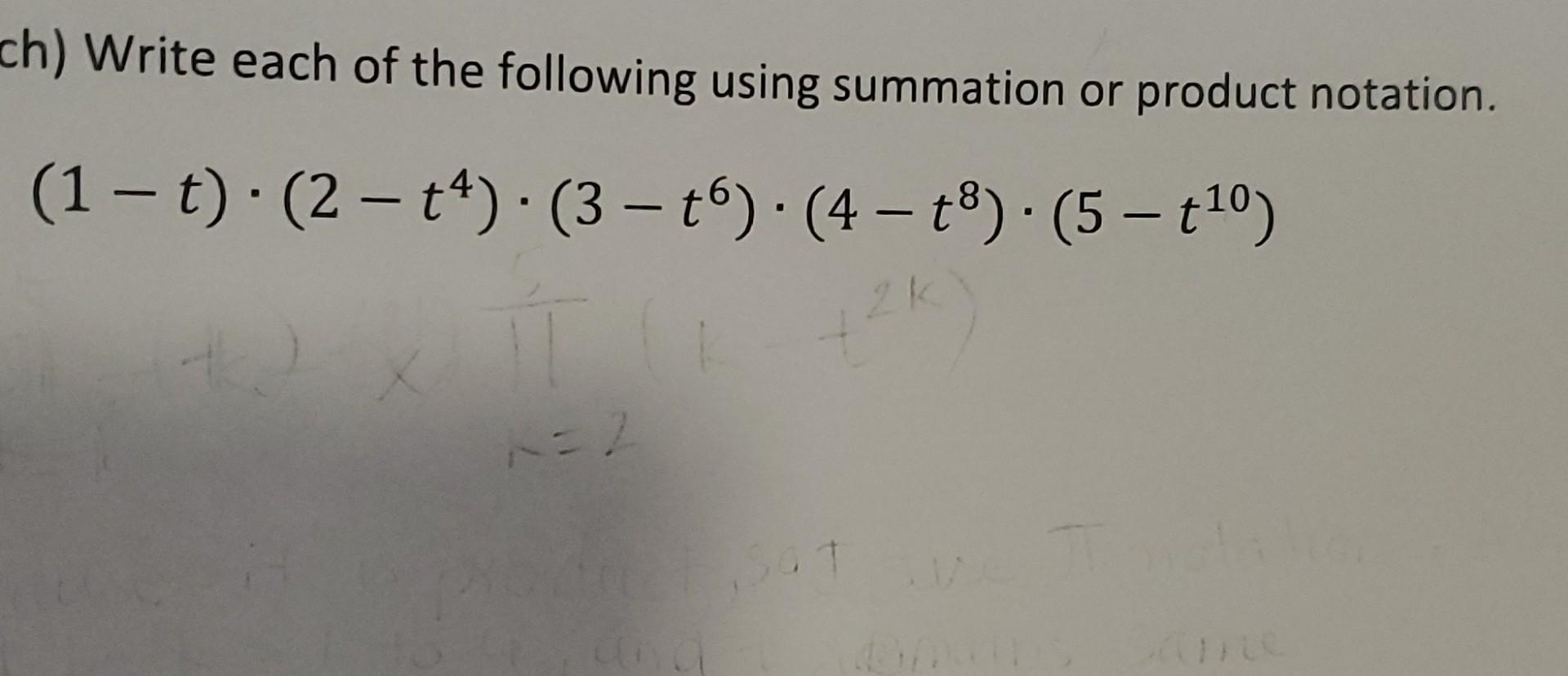 Solved 3 Write Each Of The Following Using Summation Or