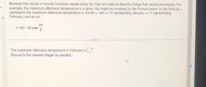 Solved Because the values of circular functions repeat every | Chegg.com