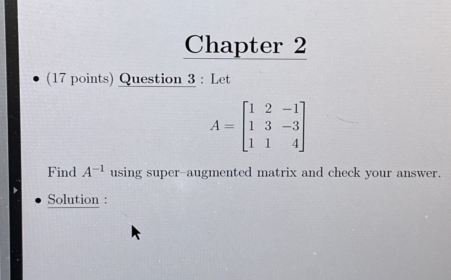 Solved Chapter 2(17 points) Question 3 : | Chegg.com Solved Chapter 2(17 points) Question 3 : | Chegg.com