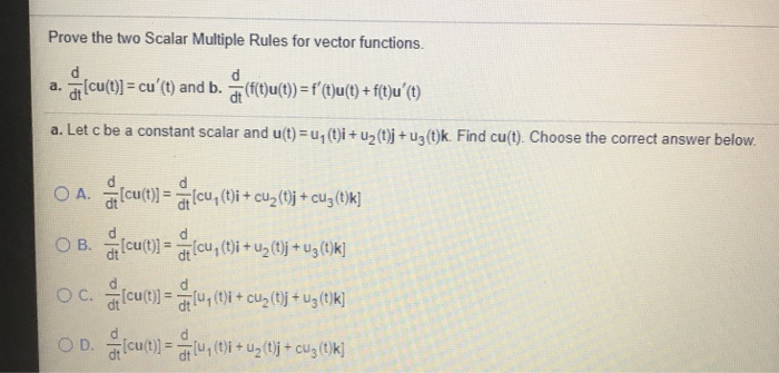 Solved Prove the two Scalar Multiple Rules for vector | Chegg.com