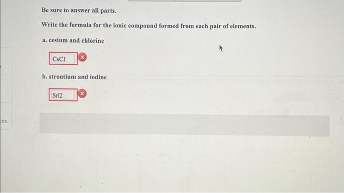 Solved b. strontium and iodine | Chegg.com