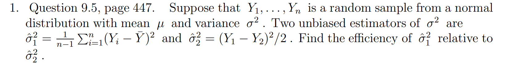 Solved Question 9.5, ﻿page 447. ﻿Suppose that Y1,dots,Yn ﻿is | Chegg.com