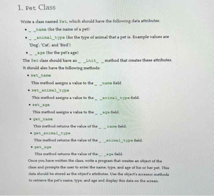 Solved Write a class named Pec, which should have the | Chegg.com
