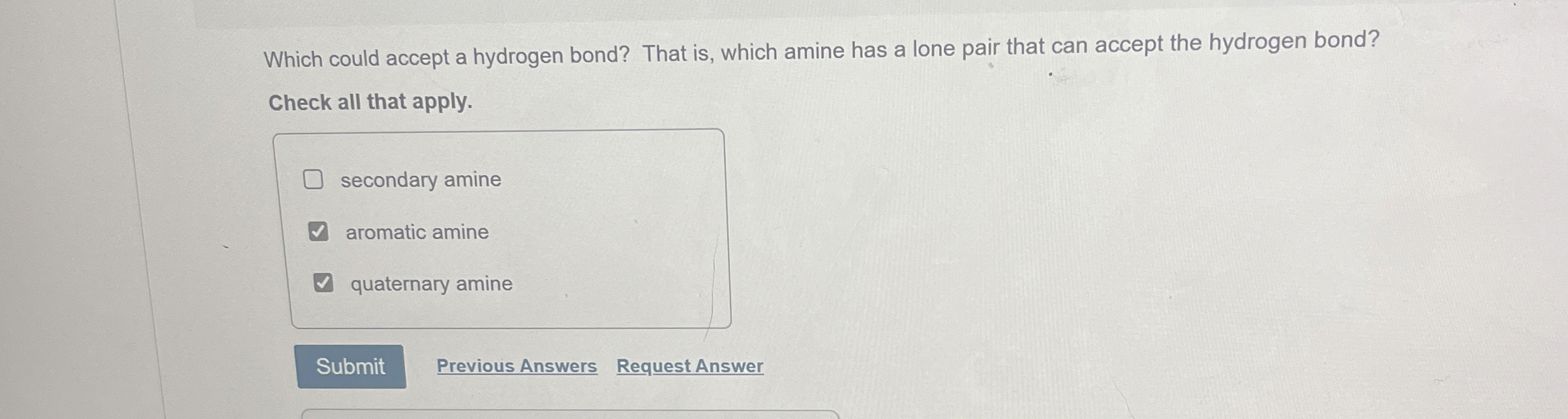 Solved Which could accept a hydrogen bond? That is, ﻿which | Chegg.com