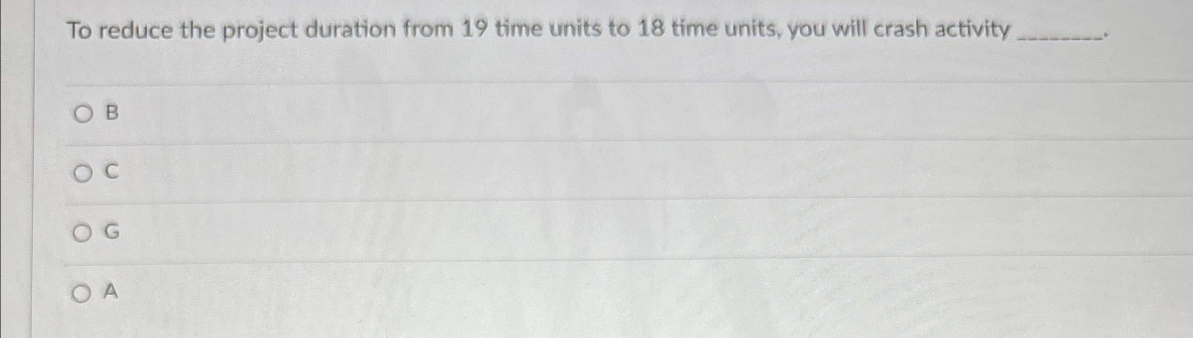 Solved To reduce the project duration from 19 ﻿time units to | Chegg.com