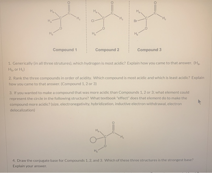 Solved 'Ho B H Compound 1 Compound 2 Compound 3 1. | Chegg.com