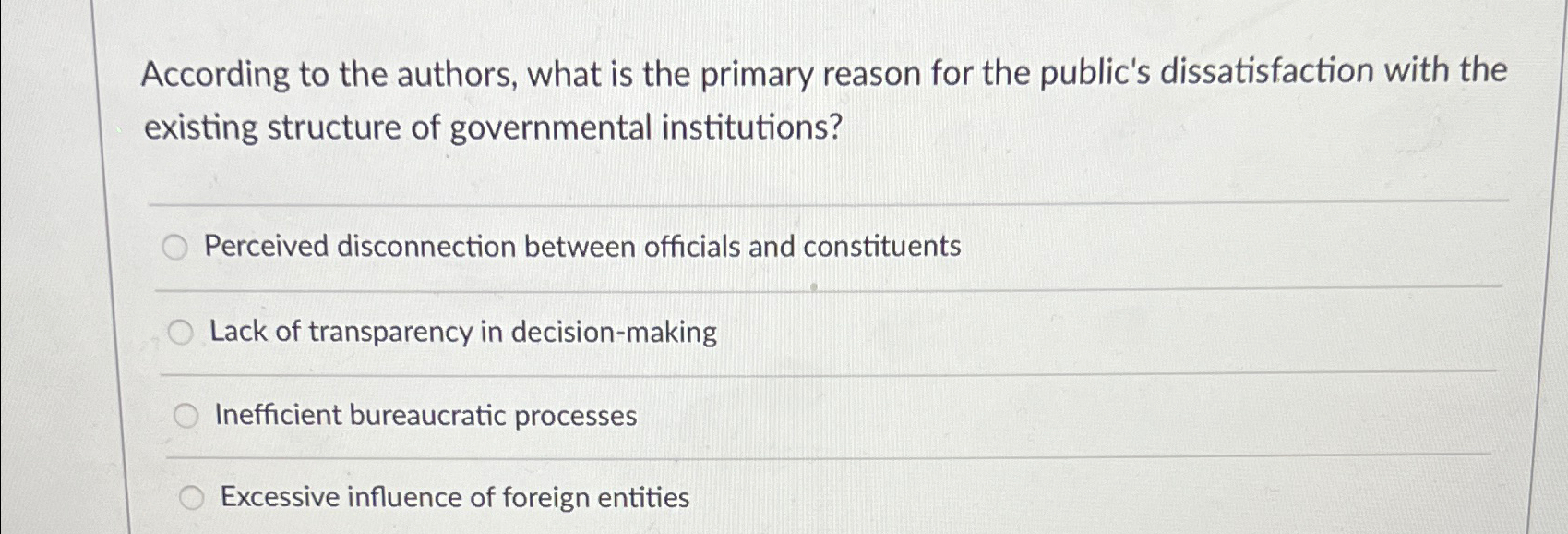 Solved According to the authors, what is the primary reason | Chegg.com