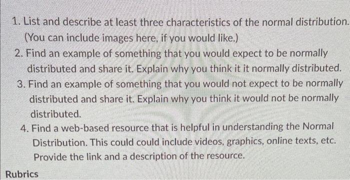 1. List and describe at least three characteristics | Chegg.com