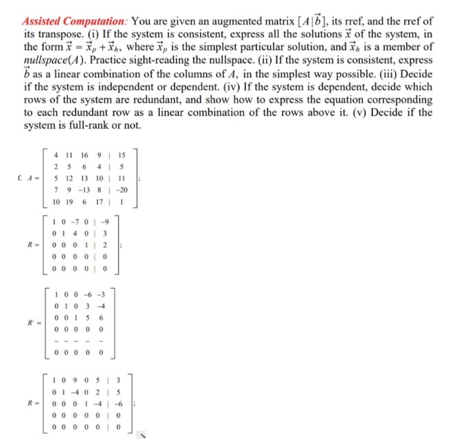 Solved Assisted Computation: You are given an augmented | Chegg.com