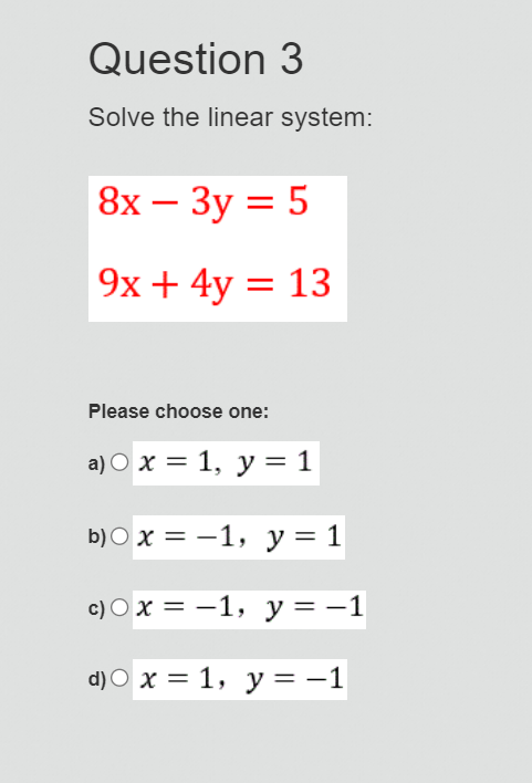 Solved Question 3Solve the linear | Chegg.com