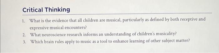 Solved Critical Thinking 1. What is the evidence that all | Chegg.com