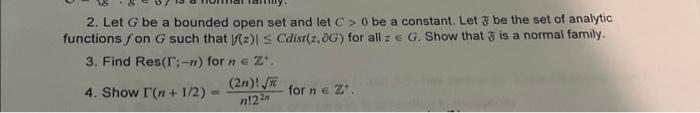 Solved 2. Let G be a bounded open set and let C > 0 be a | Chegg.com