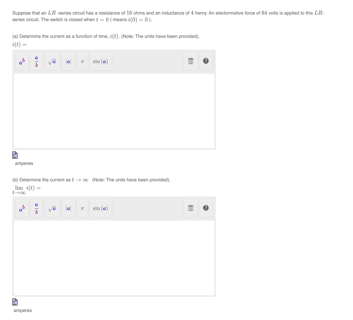 Solved Suppose that an LR-series circuit has a resistance of | Chegg.com