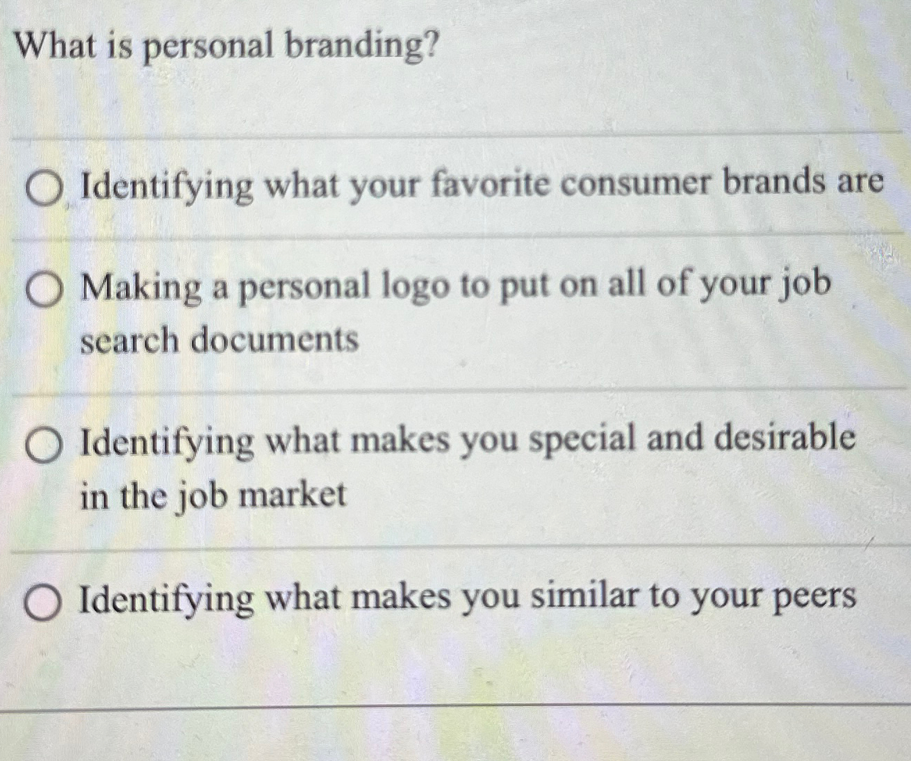Solved What is personal branding?Identifying what your | Chegg.com