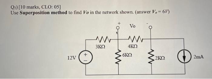 Solved Q4) [10 marks, CLO: 05] Use Thevenin's Theorem to | Chegg.com