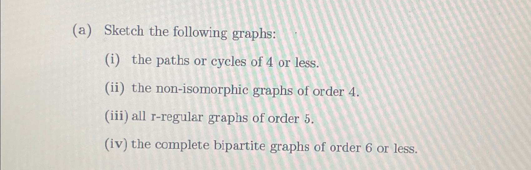 Solved (a) ﻿Sketch the following graphs:(i) ﻿the paths or | Chegg.com