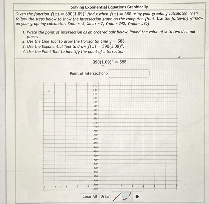 Solved Solving Exponential Equations Graphically Given the | Chegg.com