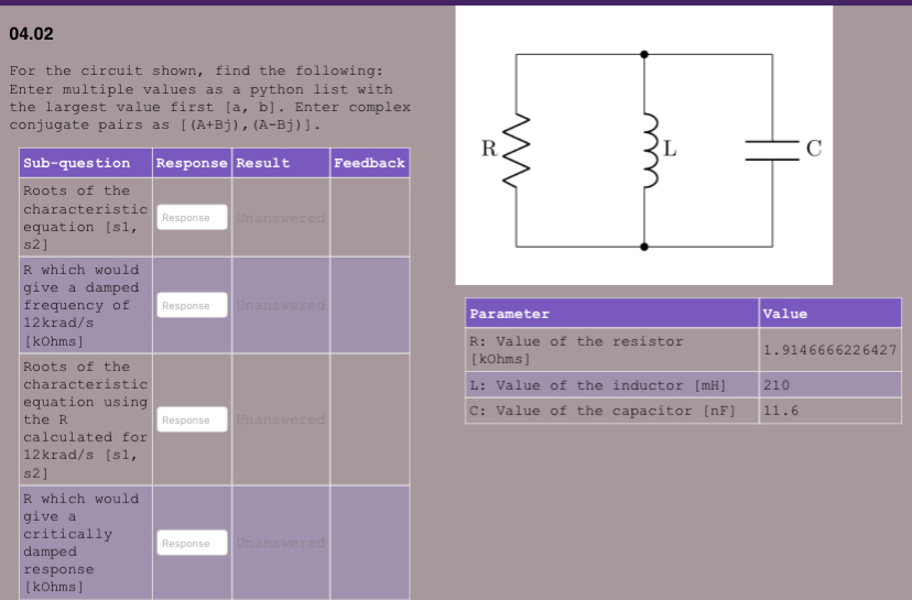 04.02For the circuit shown, find the following: Enter | Chegg.com