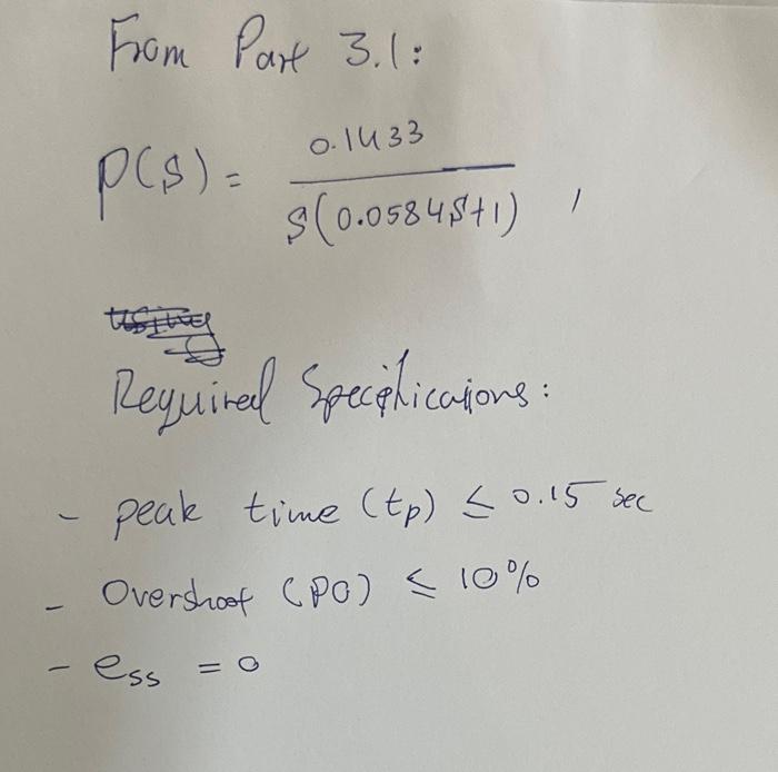 Solved 4.2 Task 2: Developing a Lead Compmensator for | Chegg.com