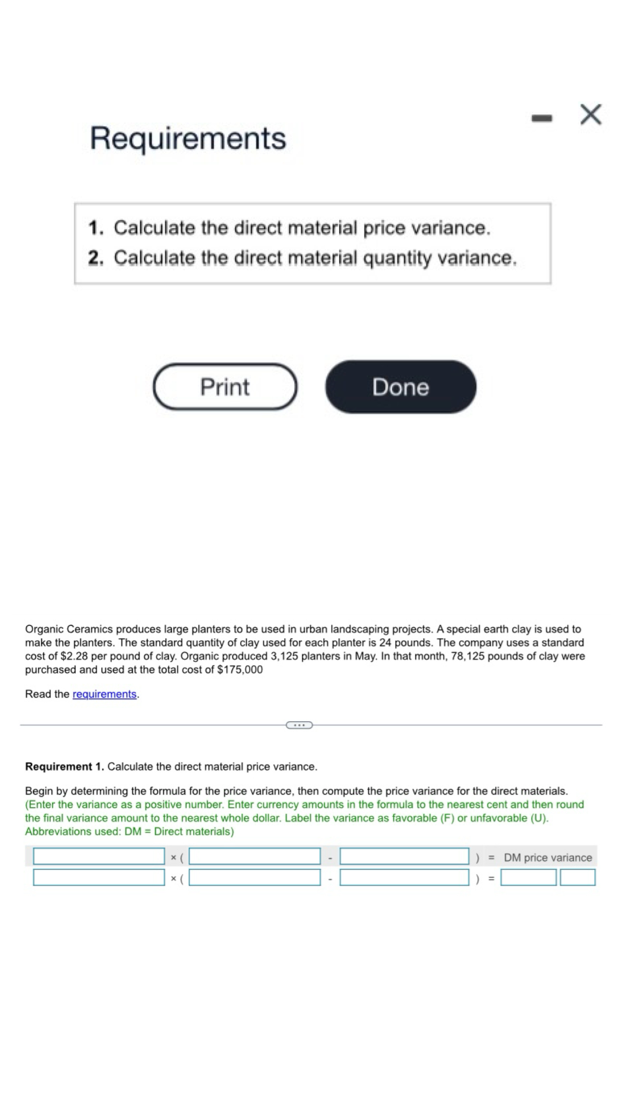 Solved Calculate the direct material price variance. | Chegg.com