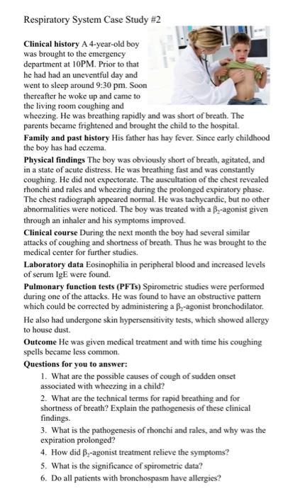 Solved Respiratory System Case Study #2 Clinical history A | Chegg.com