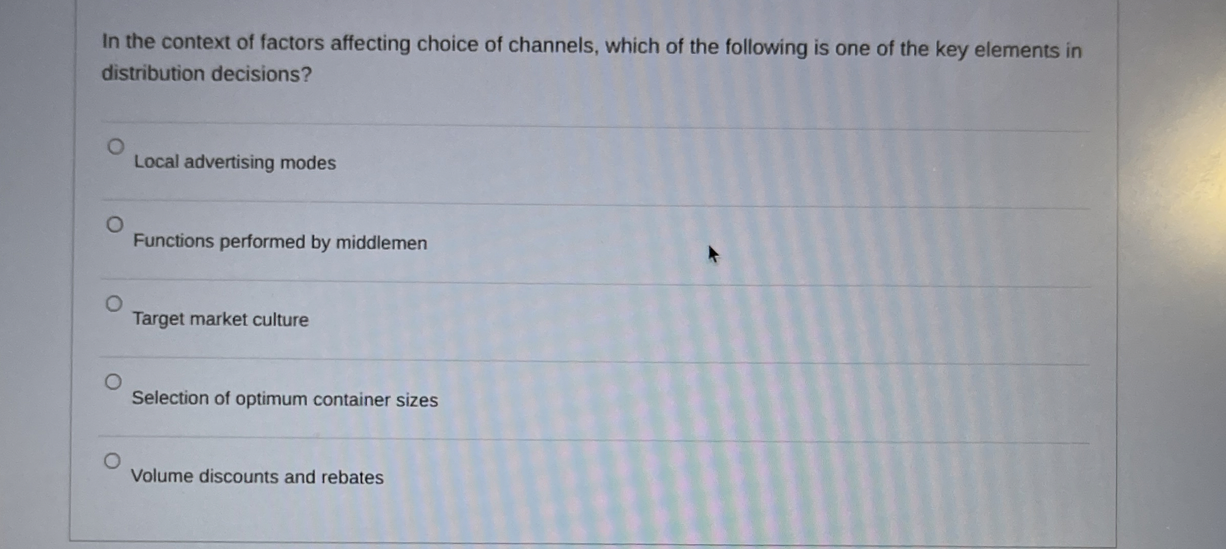 Solved In the context of factors affecting choice of | Chegg.com