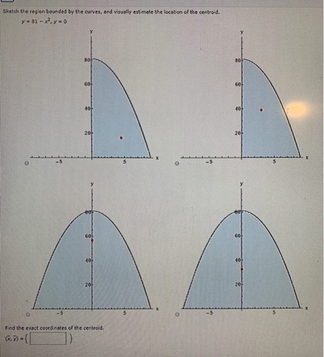 Solved Sketch the region bounded by the curves, and visually | Chegg.com