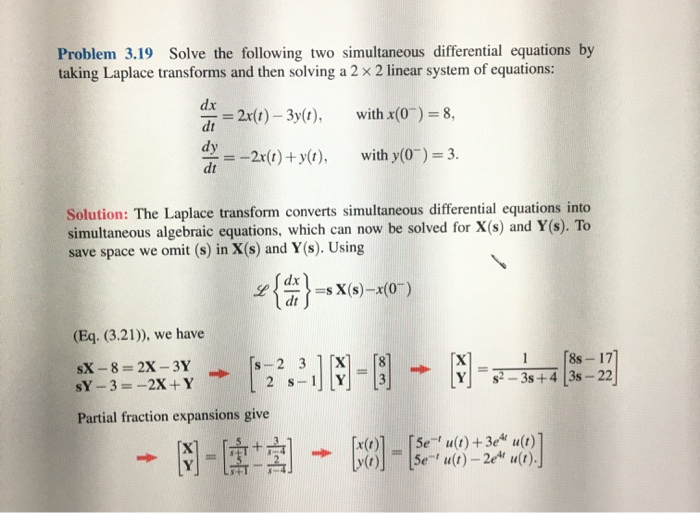 Solved 3.20 Solve the following two simultaneous | Chegg.com