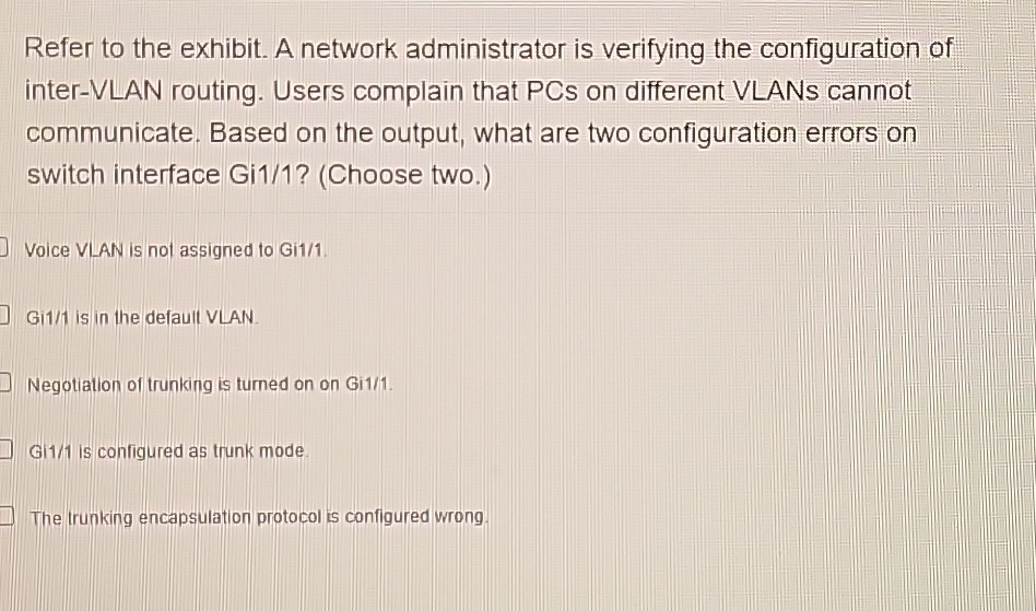 Solved Refer To The Exhibit A Network Administrator Is
