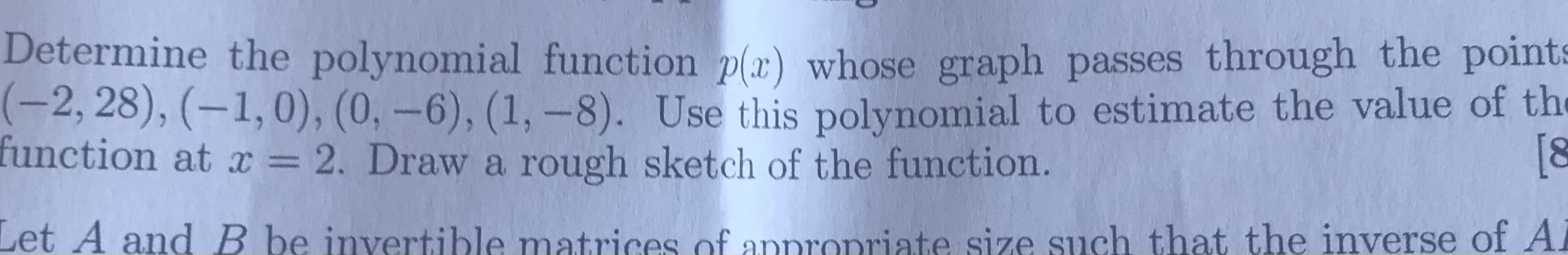 Solved Determine the polynomial function p(x) ﻿whose graph | Chegg.com