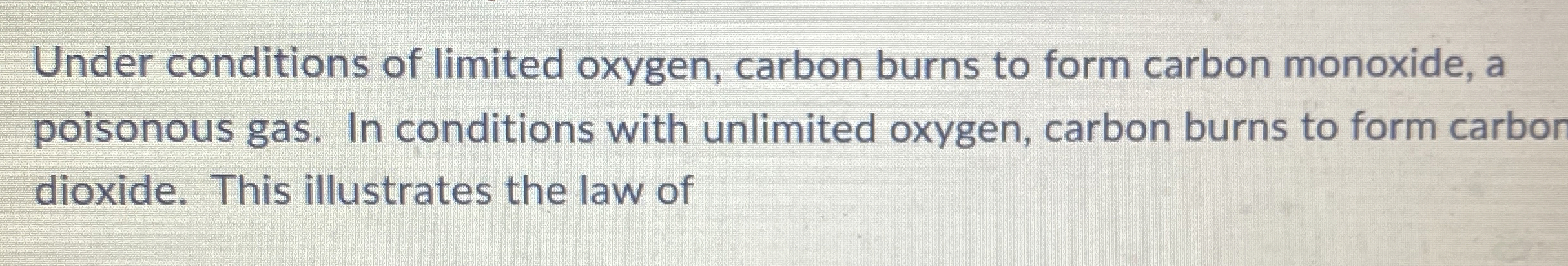 Solved Under conditions of limited oxygen, carbon burns to | Chegg.com