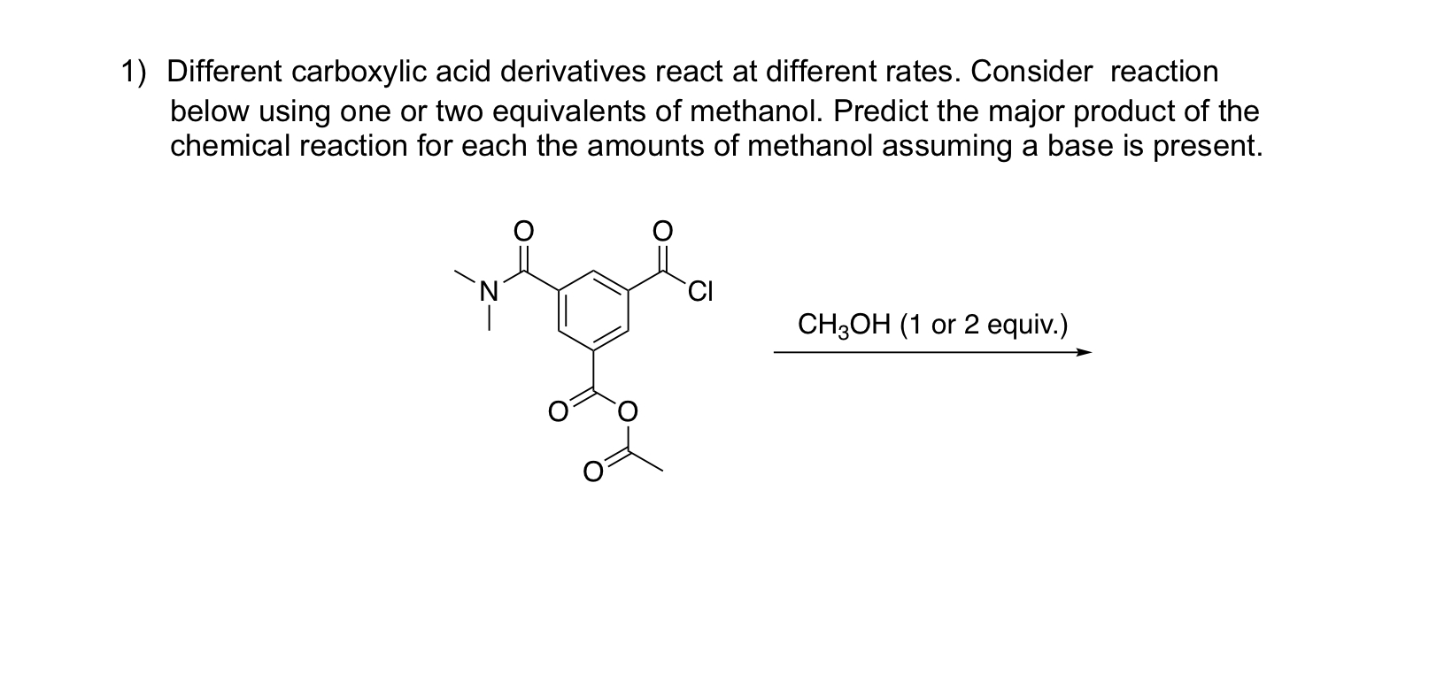 Solved Different carboxylic acid derivatives react at | Chegg.com