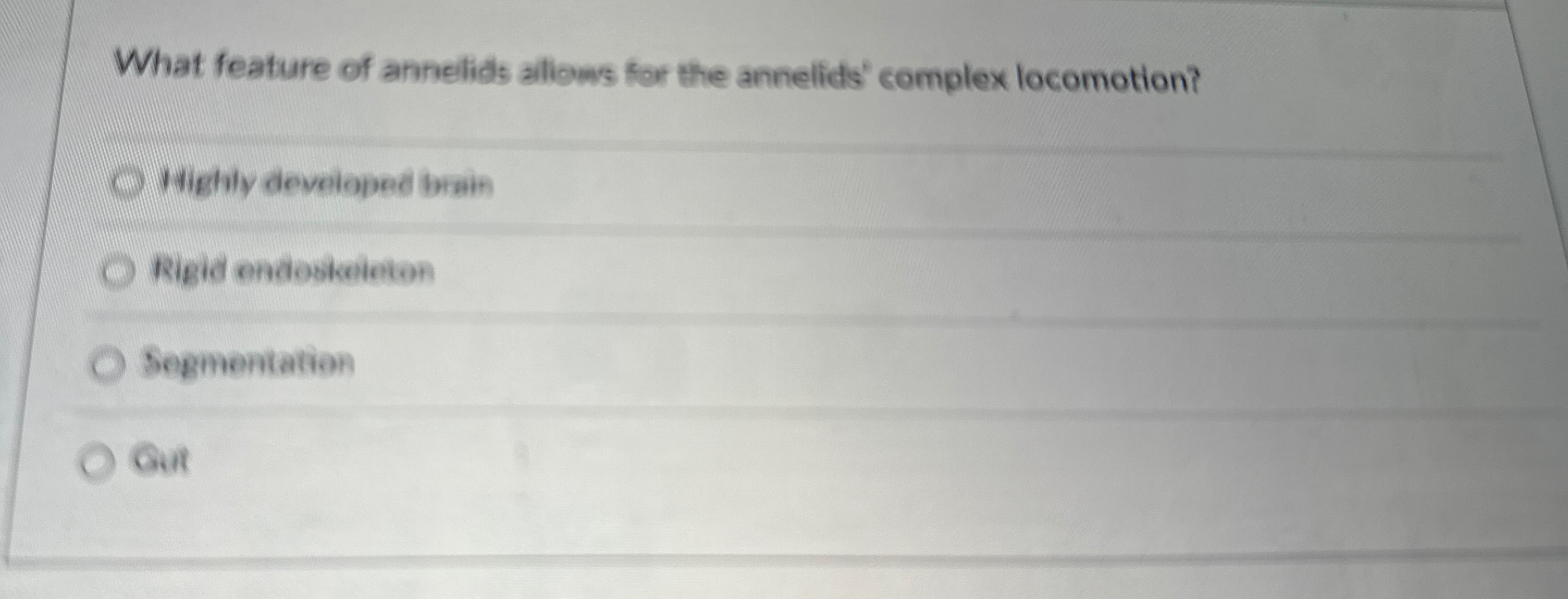 Solved What feature of annelids allows for the annelids' | Chegg.com