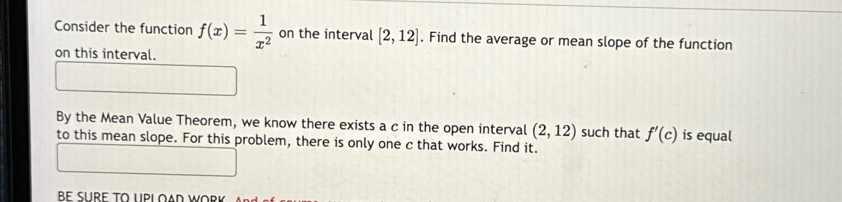 Solved Consider the function f(x)=1x2 ﻿on the interval 2,12. | Chegg.com