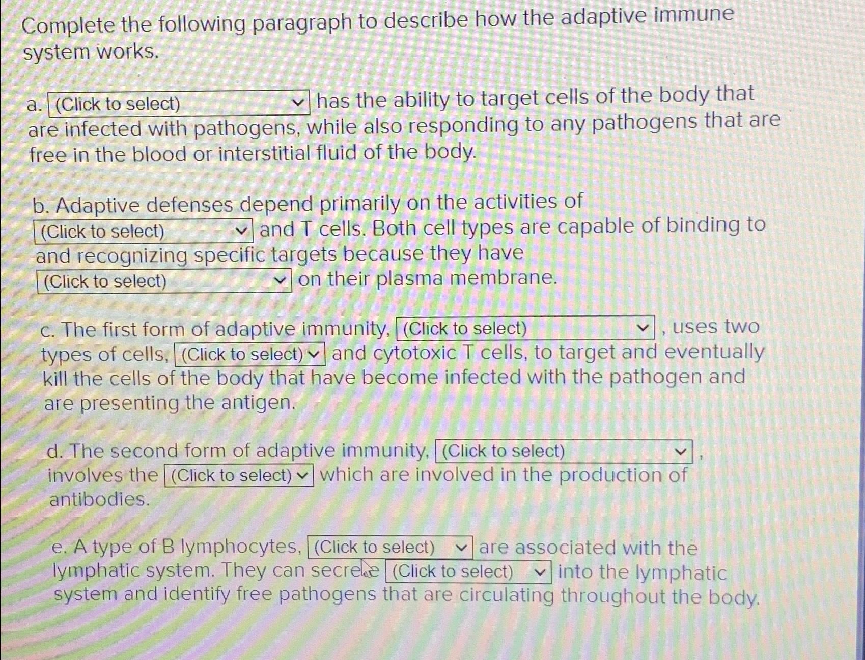Solved Complete the following paragraph to describe how the | Chegg.com