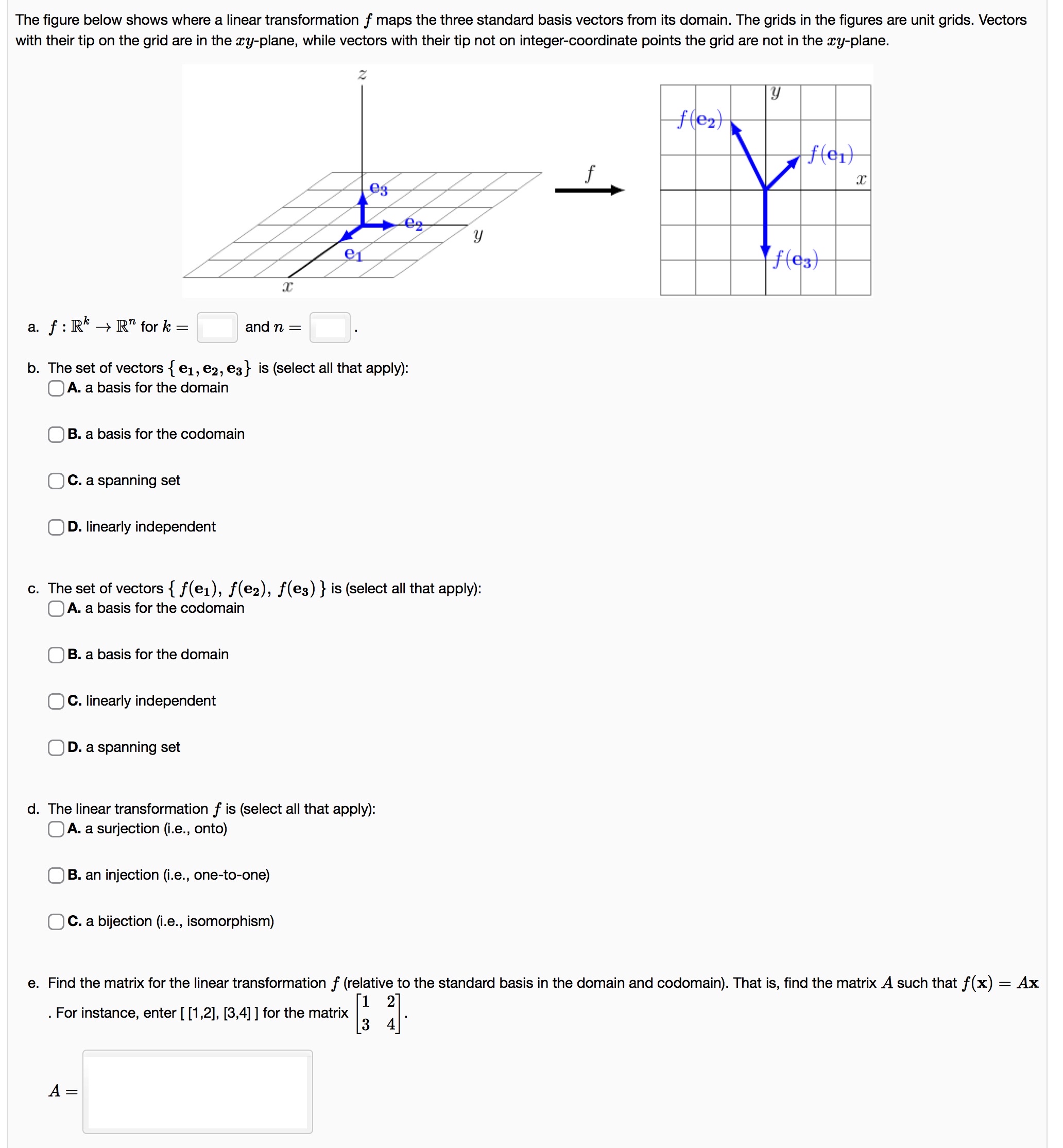The figure below shows where a linear transformation | Chegg.com