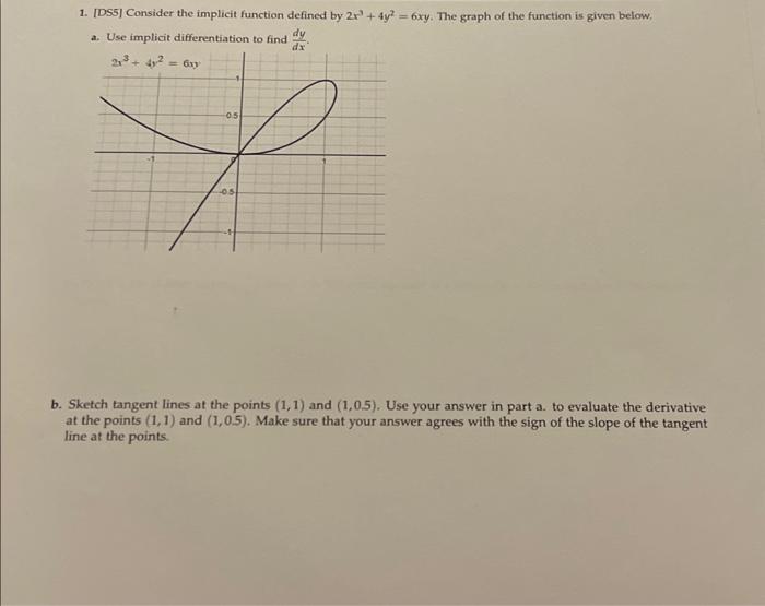 Solved 1. [DS5] Consider the implicit function defined by | Chegg.com