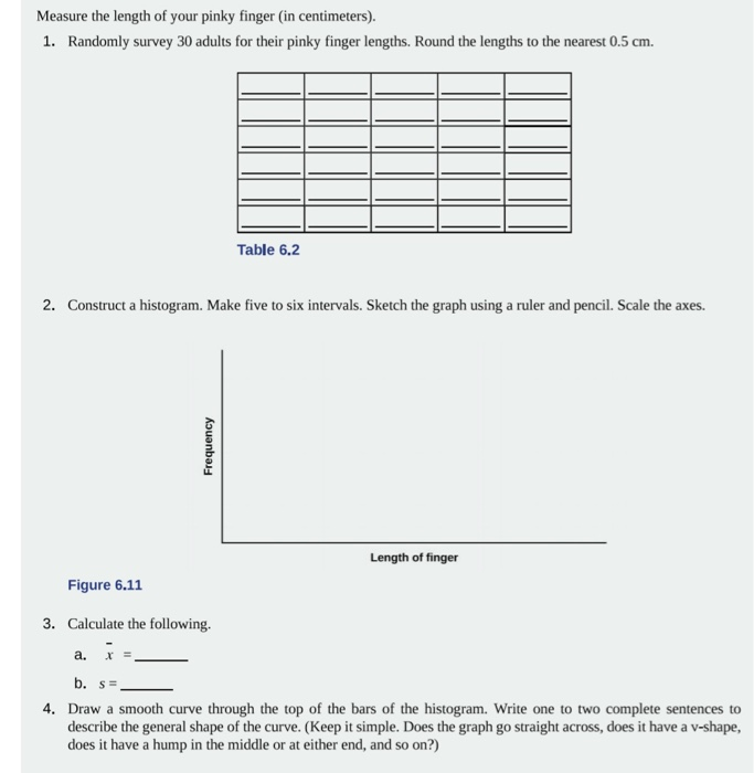 Solved Measure the length of your pinky finger (in | Chegg.com