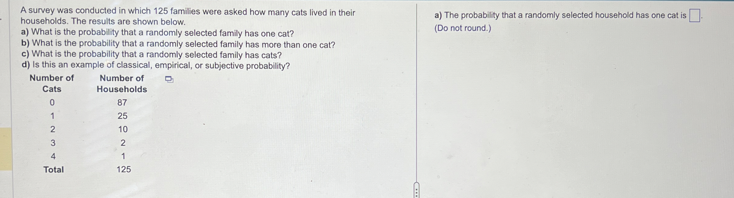 Solved a) ﻿The probability that a randomly selected | Chegg.com
