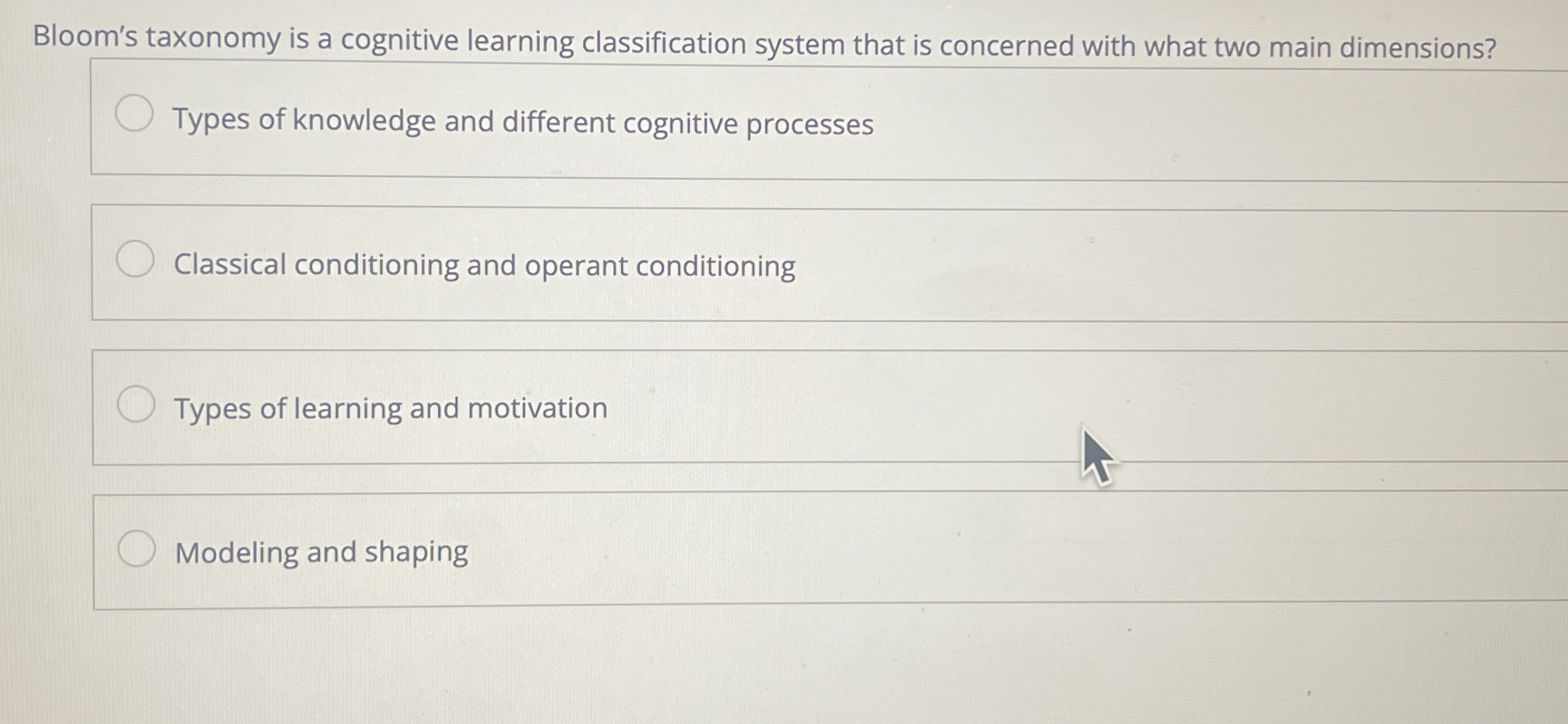 Solved Bloom's taxonomy is a cognitive learning | Chegg.com