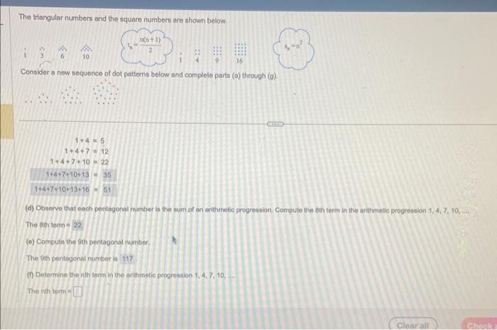 [Solved]: The triangular numbers and the square numbers are