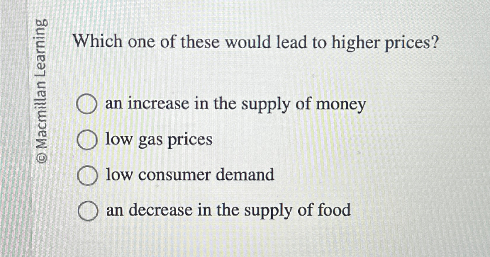 Solved Which one of these would lead to higher prices?an | Chegg.com