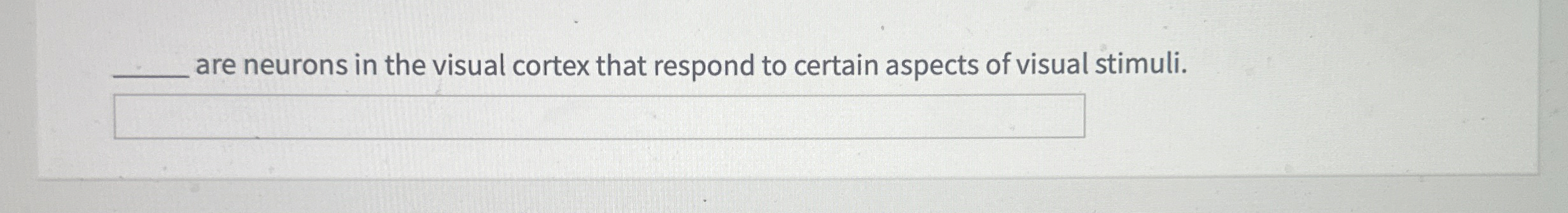 Solved are neurons in the visual cortex that respond to | Chegg.com